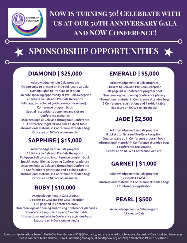Sponsor NOW's Anniversary | National Organization for Women