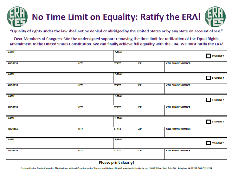 ERA Signature Pages - National Organization for Women